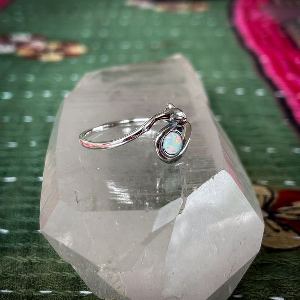 Opal Dolphin Ring - Voodoo Jewellery