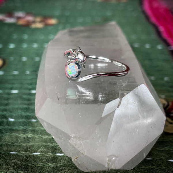 Opal Dolphin Ring - Voodoo Jewellery